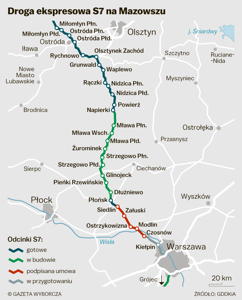 S7 pod Warszawą. Czy przez Łomianki na północ pojedziemy w 2022 roku?
